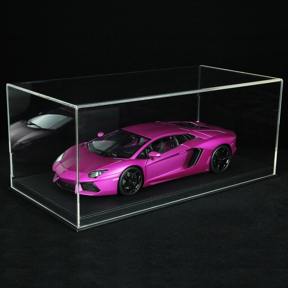 1:18 Acrylic Diecast Model Car Display Case Black Leather Base | eBay