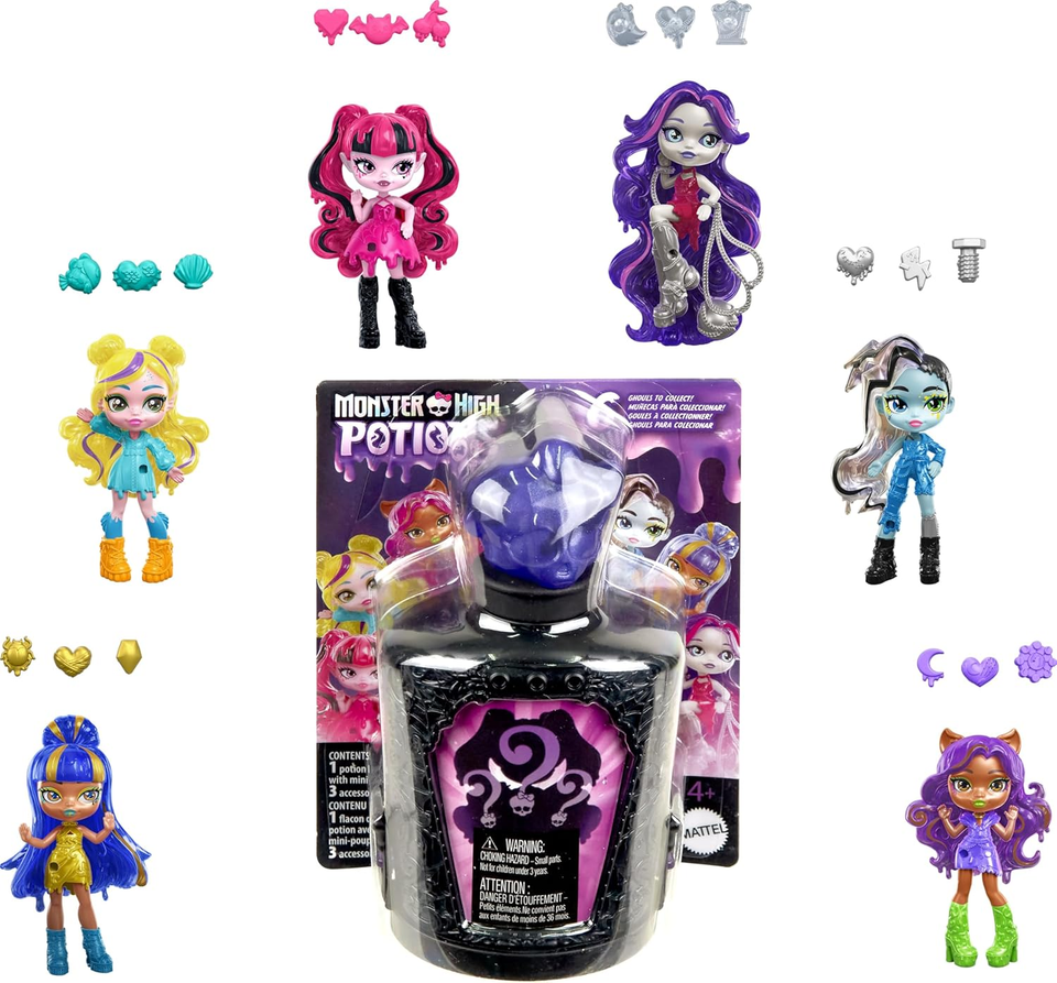 Monster High Potions Mini Dolls and Accessories, Surprise 3-Inch ...