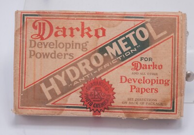 Antique - Sears Robuck Darko Hydro-Metol Film Developing Powder Box w ...