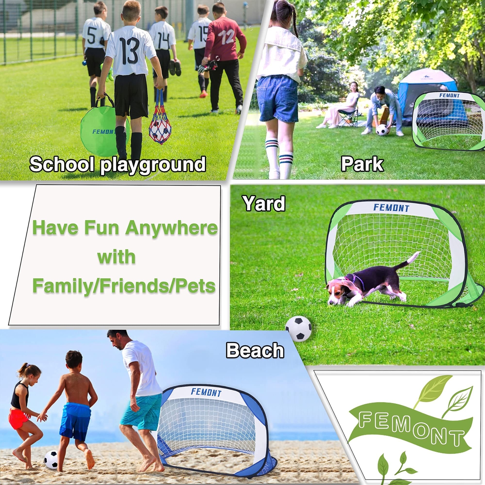Soccer Goals Set for Backyard, 4x2.5FT Portable Pop Up Soccer Nets with ...