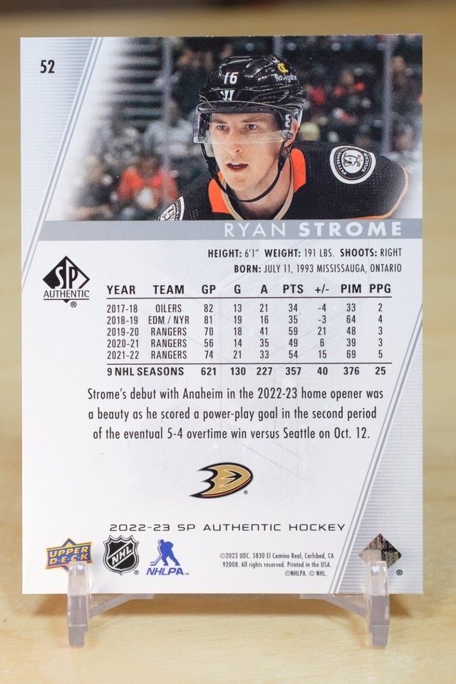 2022-23 Upper Deck SP Authentic Base #52 Ryan Strome - Anaheim Ducks | eBay