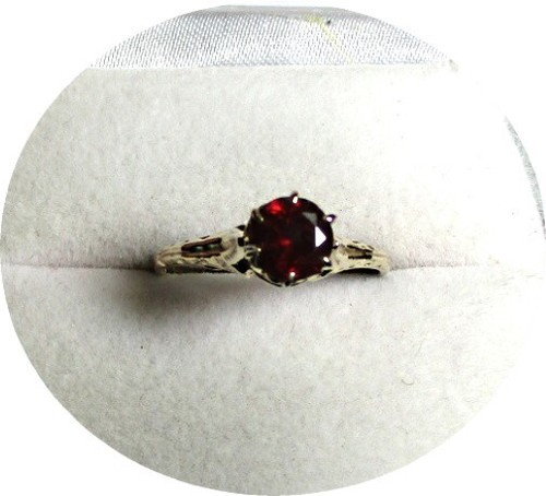 Antique RUBY Ring - 14k Solid Yellow Gold - Art Deco - High Prong TS. Mounting. | eBay