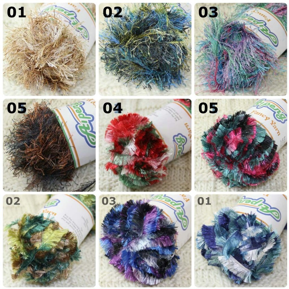 AIP Yarn Feather Whimsy Fun Fur Eyelash Yarn - 50g/Skein Fine Polyester ...