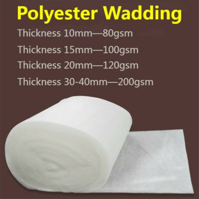 2 Metre Polyester Wadding Fabric Roll for Quilting Craft Padding 150cm ...