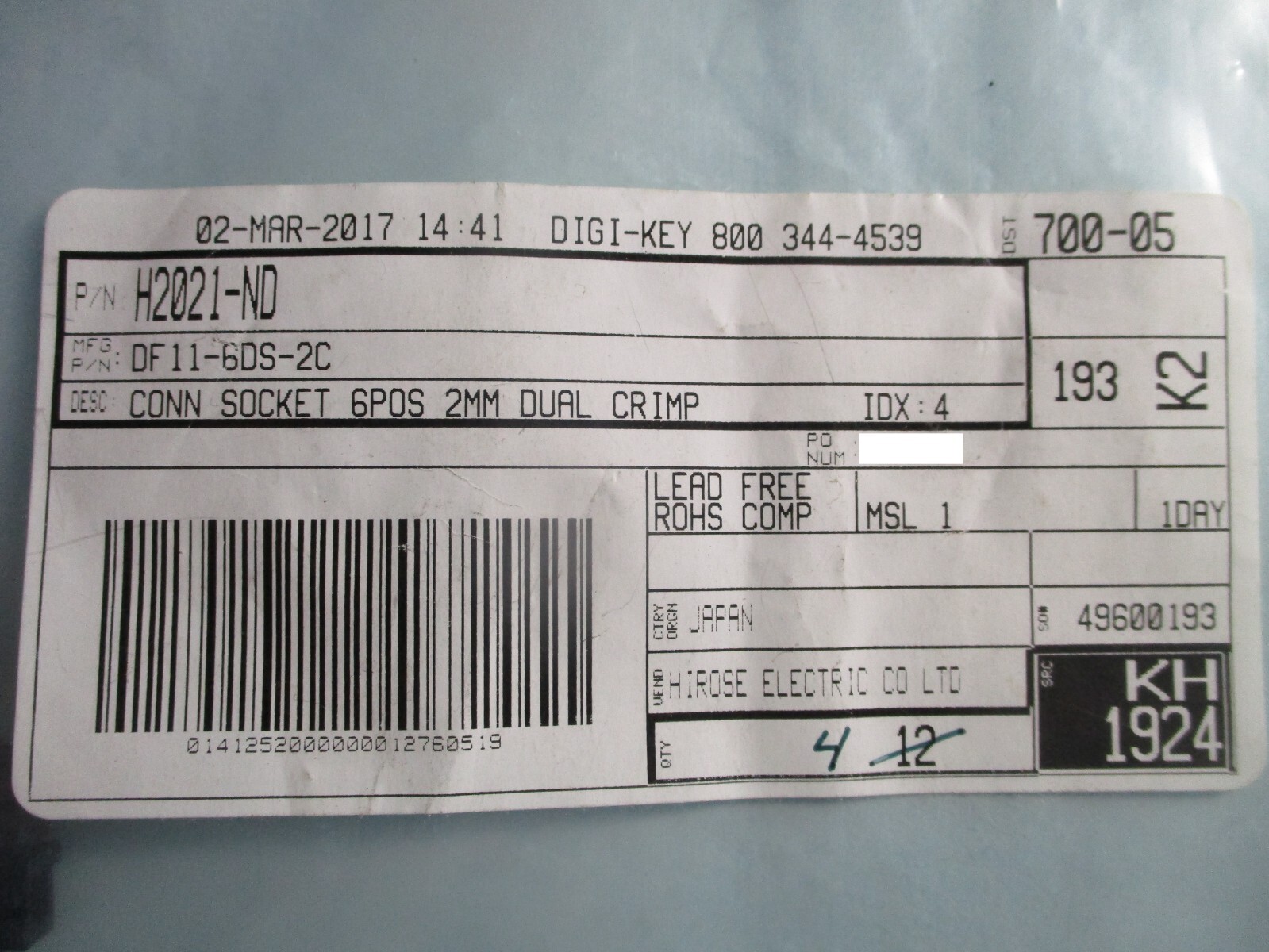 HIROSE DF11-4DS-2C, DF11-6DS-2C, DF11-4DP-2DS, DF11-6DP-2DS, DF11-6DP ...