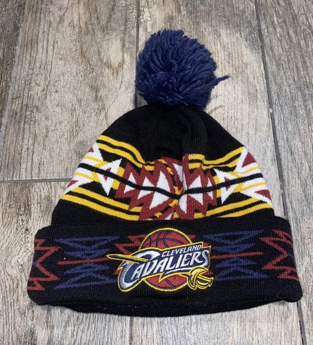 Mitchell & Ness Cleveland Cavaliers Cuffed Winter Pom NBA Beanie Hat ...