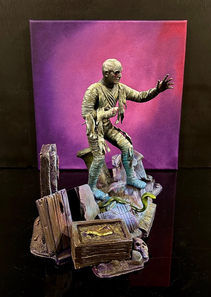 Aurora 1963 Mummy Model Kit Built/Painted + Prehistorix Resin Base ...