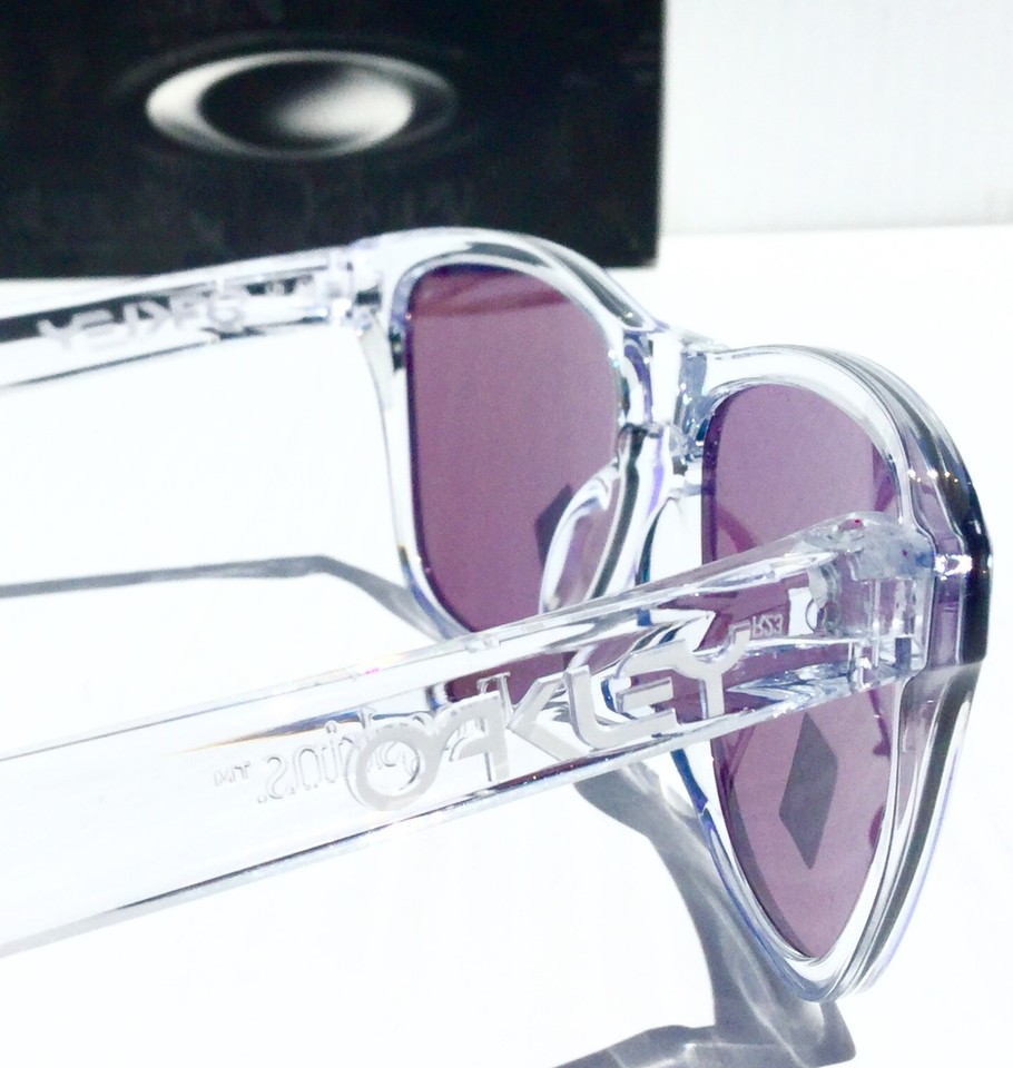 NEW Oakley Frogskins Clear Crystal YOUTH Violet PRIZM Iridium Sunglass ...