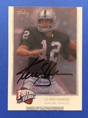 KEN STABLER (Dec) HOF Signed 2008 UD Heroes #234 Raiders Alabama ...