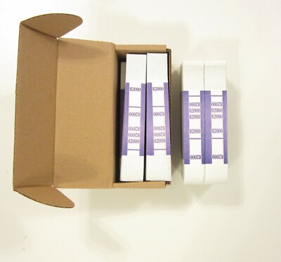 1000 SELF SEALING PURPLE $2000 CURRENCY STRAPS MONEY BILL BANDS PMC ...