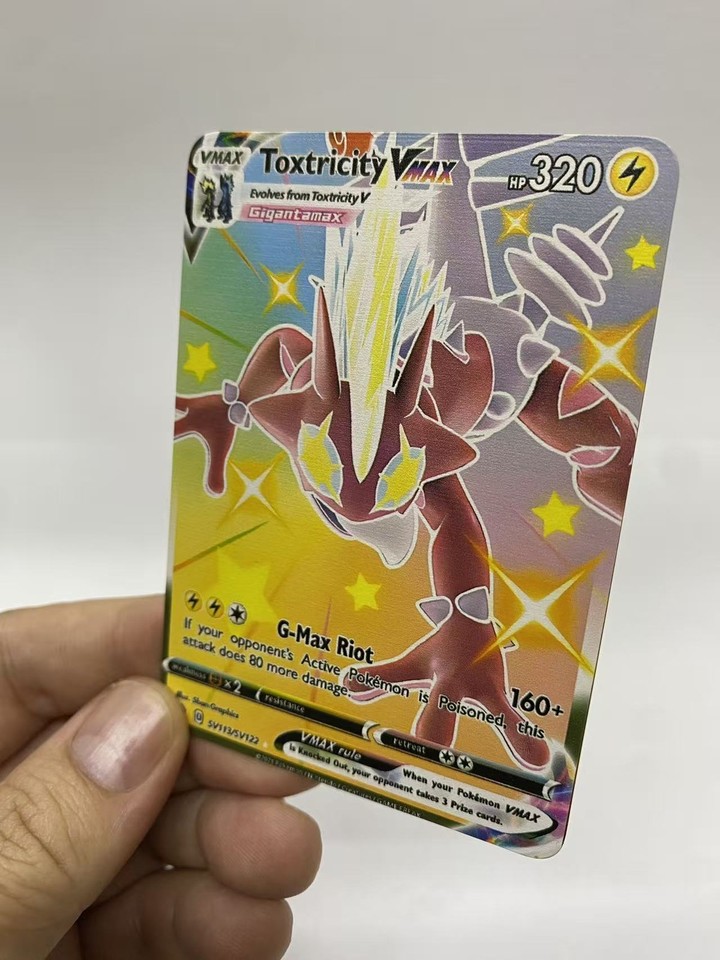 Toxtricity Vmax Gold Metal Pokémon Card-Collectible Display！Christmas ...