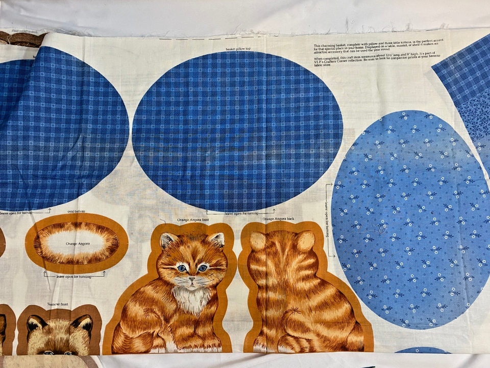 VIP Cranston Print Works 3 Kittens & Basket Cut & Sew Craft Kit + 3 ...