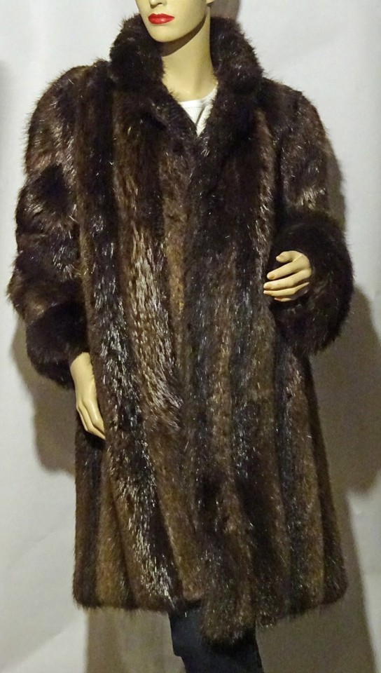 Vintage Luxurious Long-Hair BEAVER Ladies FUR COAT-Size S/M | eBay