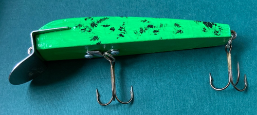 MUSKIE FISHING LURE BAIT 6 1/2" W/DIVING LIP GREK BAIT PROTO-TYPE "WOOD ...
