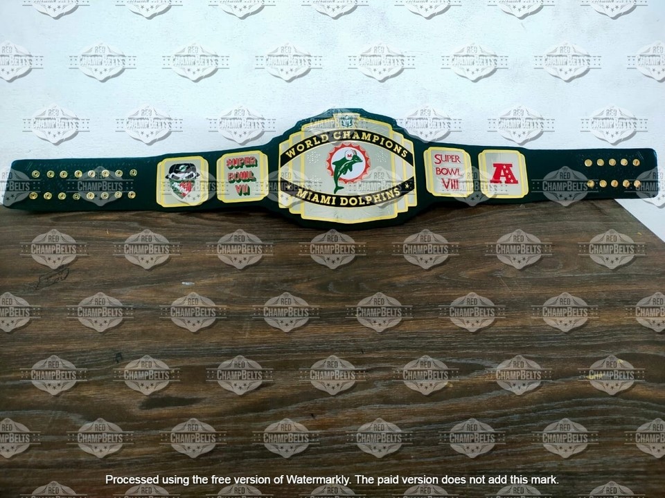 Miami Dolphins NFL Championship Belt Adult Size 2mm Brass | eBay