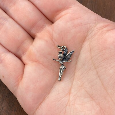 Vintage Walt Disney 925 Sterling Silver Tinkerbell Peter Pan Pendant ...