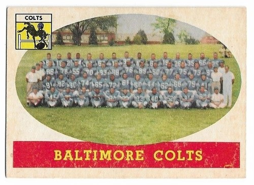 COLTS TEAM 1958 Topps Football card #110 Baltimore Colts EX | eBay