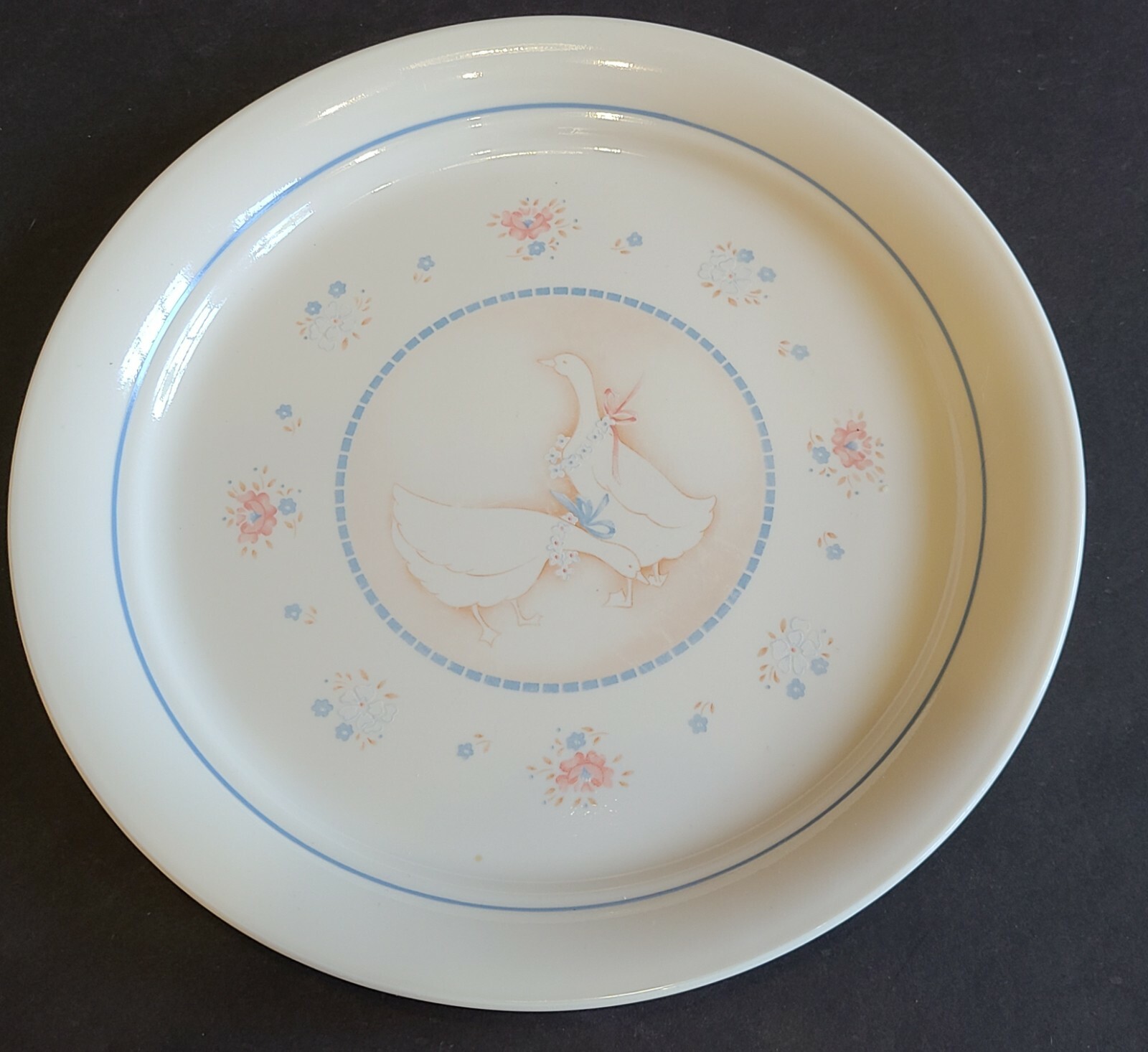 Corelle Set 7 Country Promenade 10 Inch Dinner Plates Duck Goose Blue ...