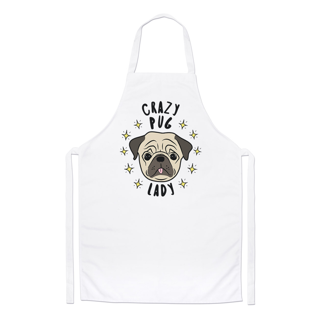 Crazy Pug Lady Stars Chefs Apron - Funny Dog Puppy Animal | eBay