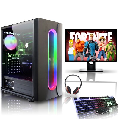 Fast Gaming PC Bundle 27" Intel i7 6th Gen 16GB DDR4 1TB + 240GB SSD ...