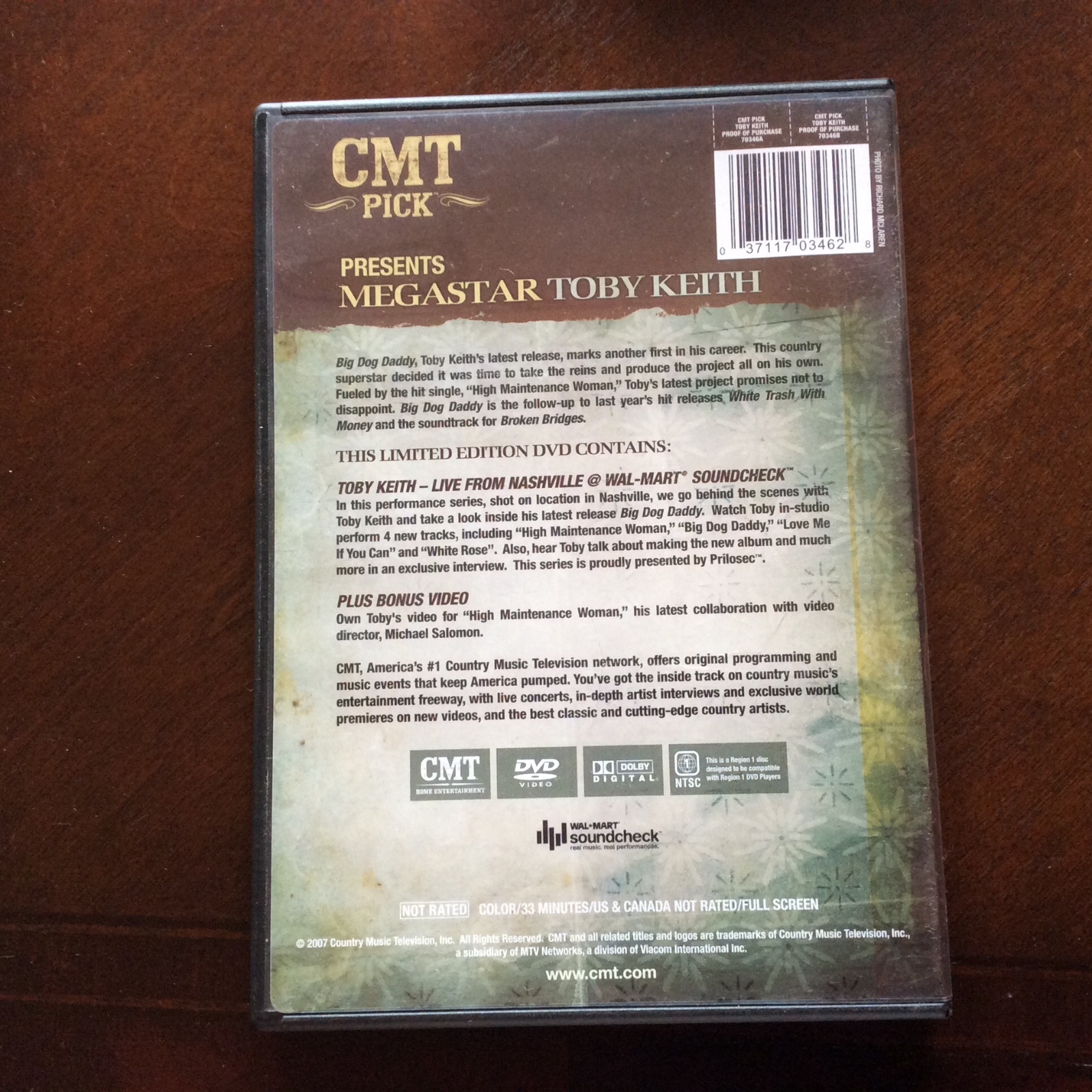 Toby Keith DVD CMT Pick Country Music Nashville Soundcheck Limited ...
