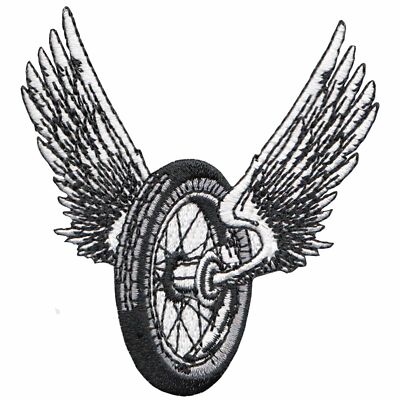 Lowbrow Customs Winged Motorcycle Wheel Patch | eBay