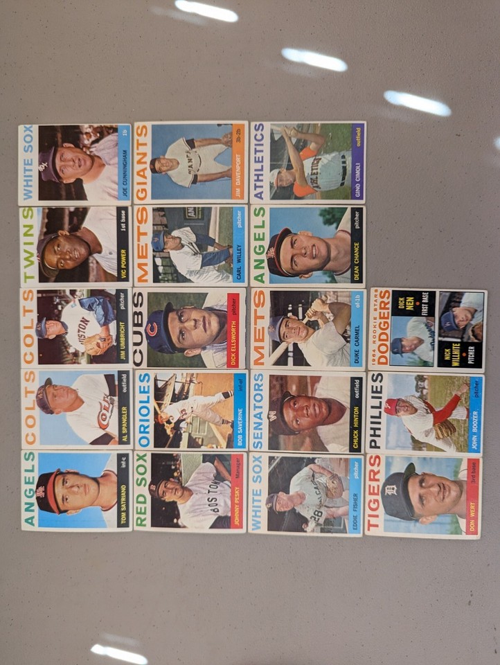 1964 Topps Baseball Lot Of 18 Cards MLB No Dupes Not All Commons | eBay