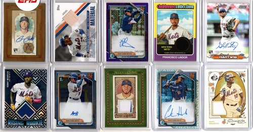 (10) ct. New York Mets Auto/Relic Card Lot incl. Brett Baty, Francisco ...