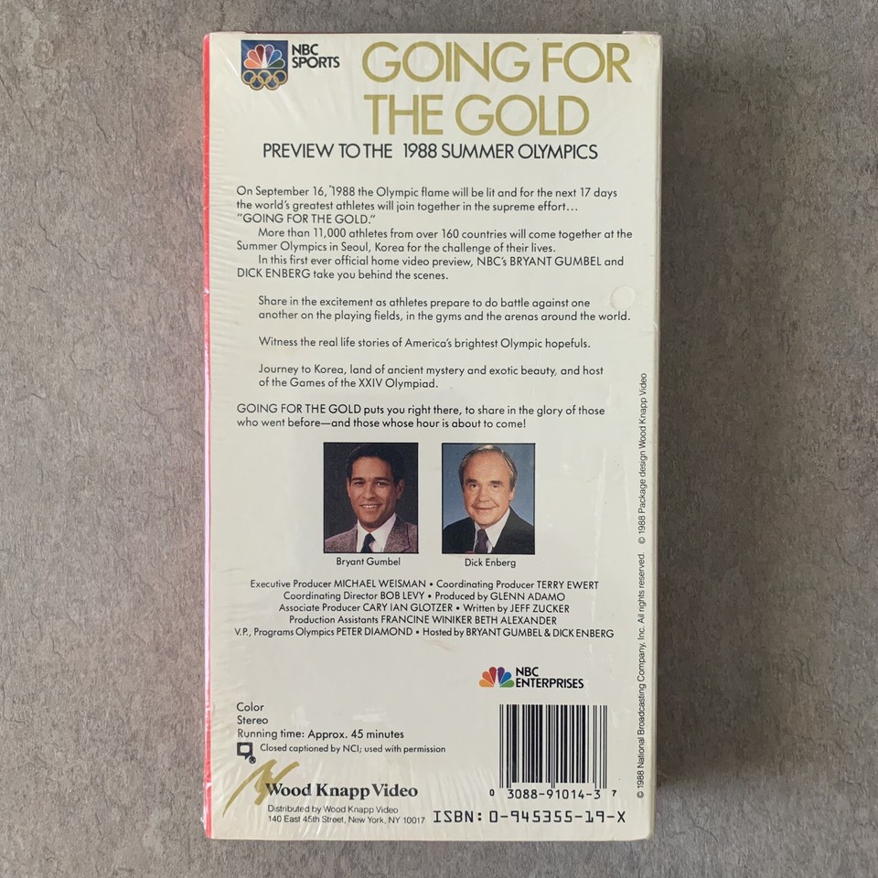 NBC Sports Going For The Gold Preview To The 1988 Summer Olympics VHS ...