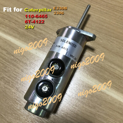 24V Solenoid Valve 110-6465 6T-4122 for Caterpillar E3306 E3406 E330B ...