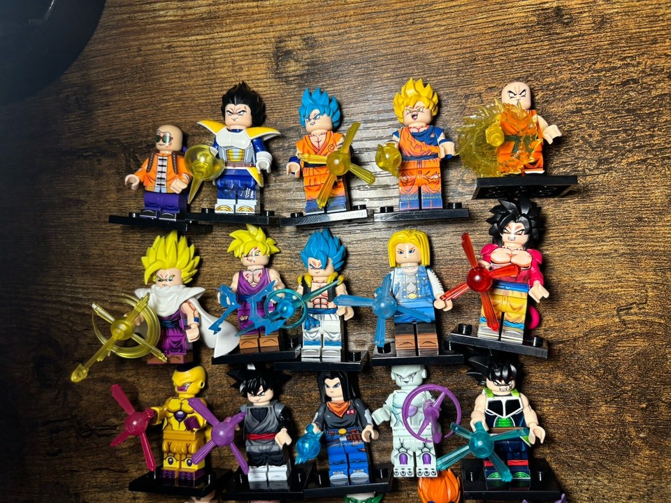 Custom Lego Dragon Ball Z Super Minifigures Lot 24 Pieces Goku Broly ...