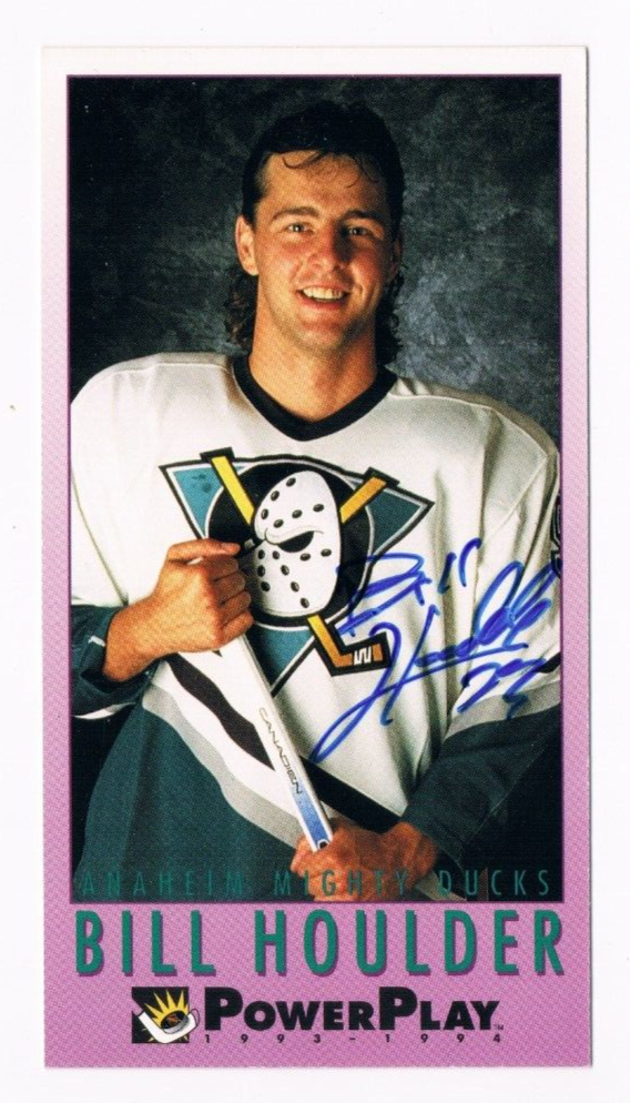 RARE Bill Houlder Anaheim Mighty Ducks 1993 Fleer Autographed Signed ...