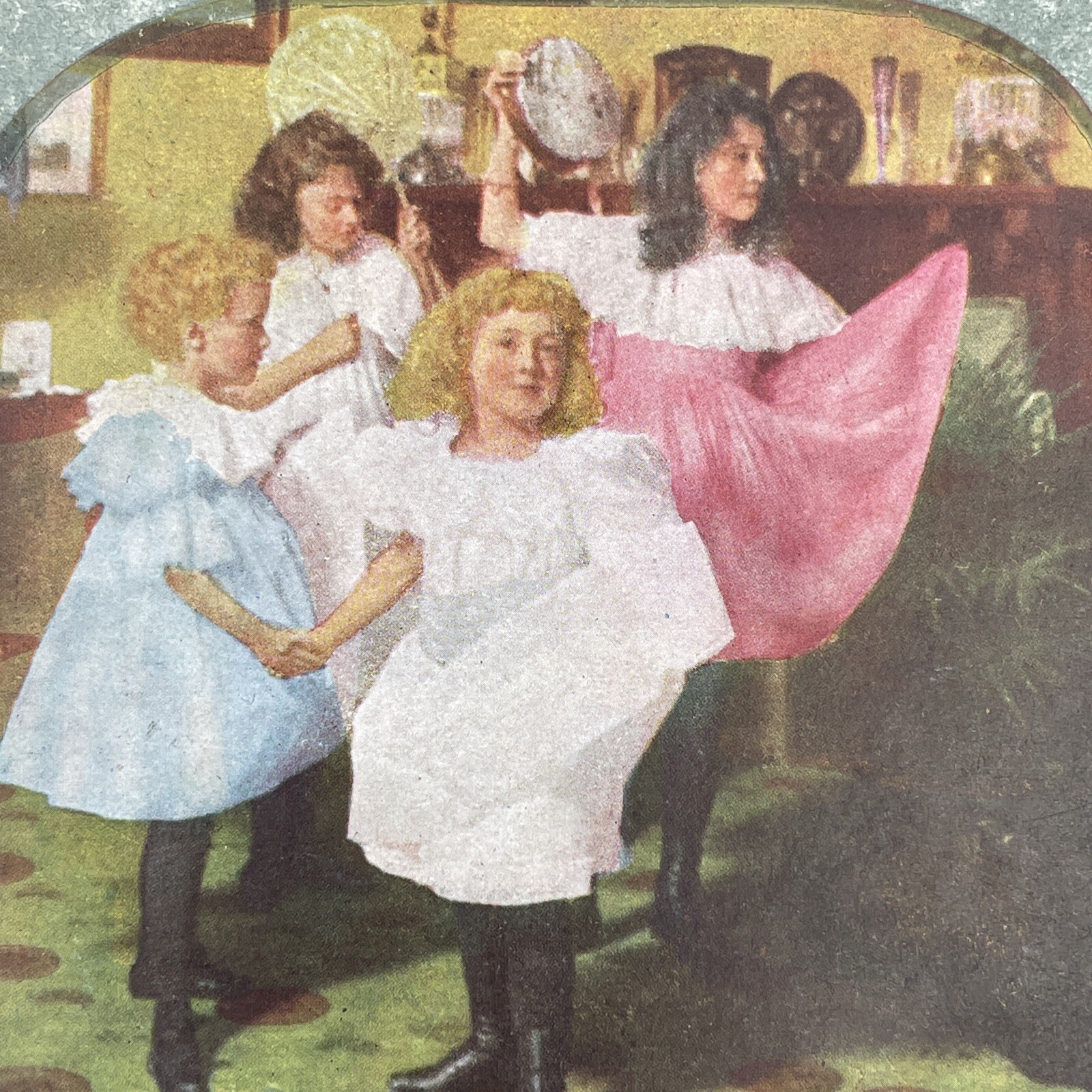 Antique 1898 Young Girls Dancing In Parlor Stereoview Photo Card P580 ...
