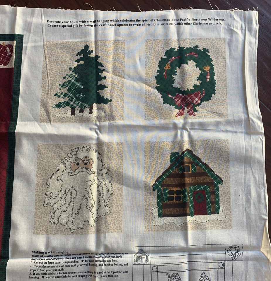 VIP Leslie Beck NORTHWOODS NOEL Fabric Panel Christmas Wall Hanging ...