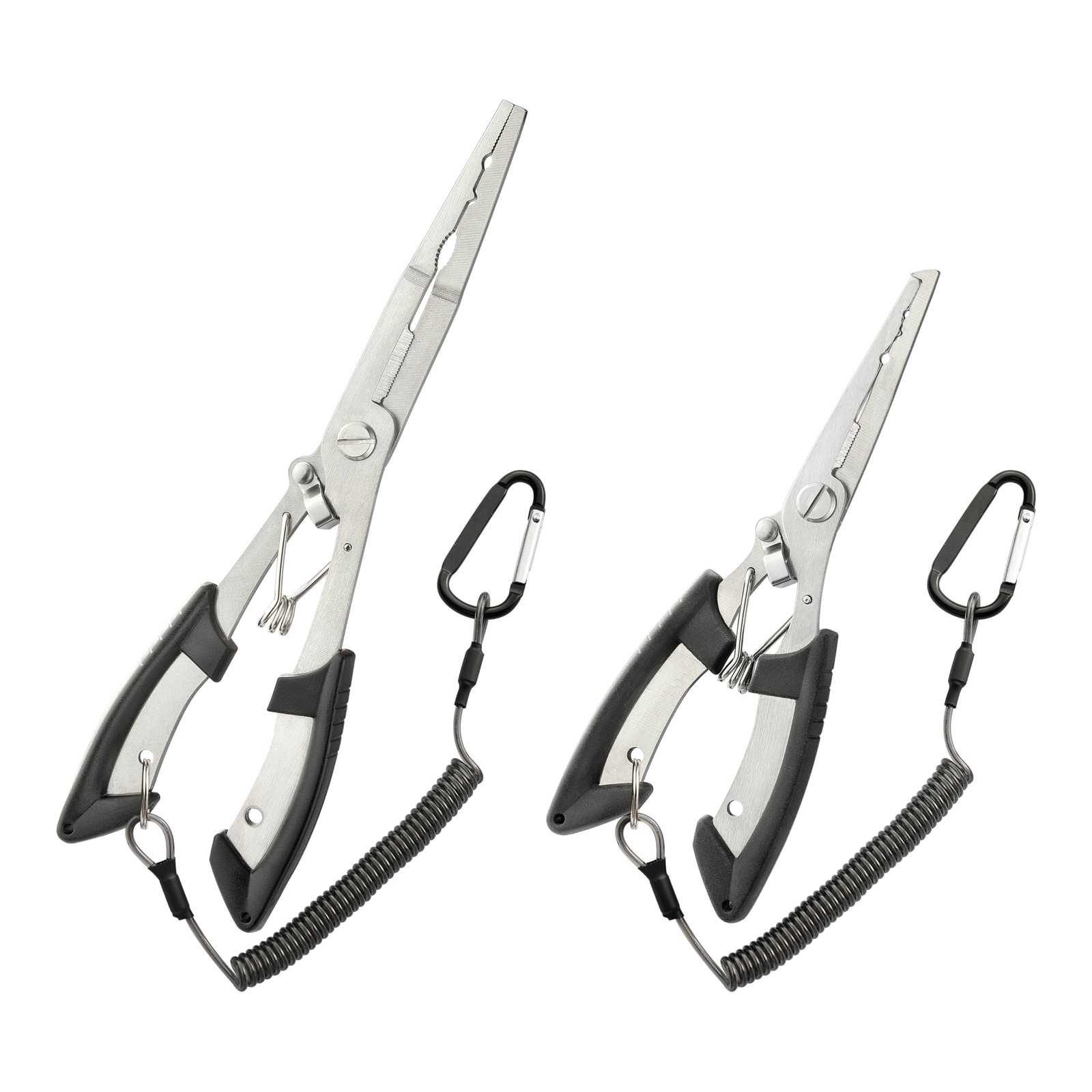 2PCS Stainless Steel Fishing Pliers with Lanyard, HIA Needle Nose ...
