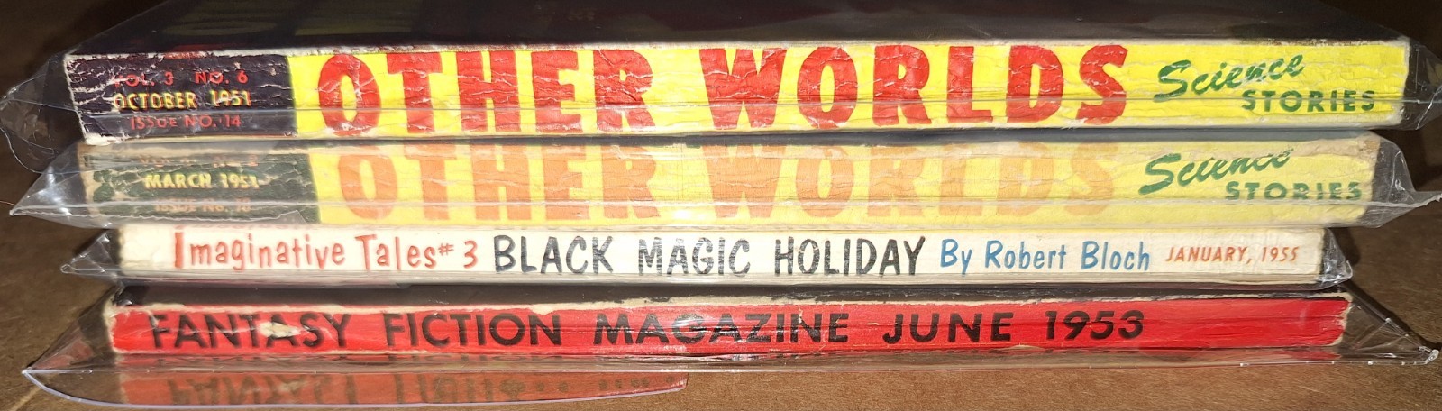 Vintage Fantasy & Science Fiction Pulp Digest Lot of 4 Other Worlds ...