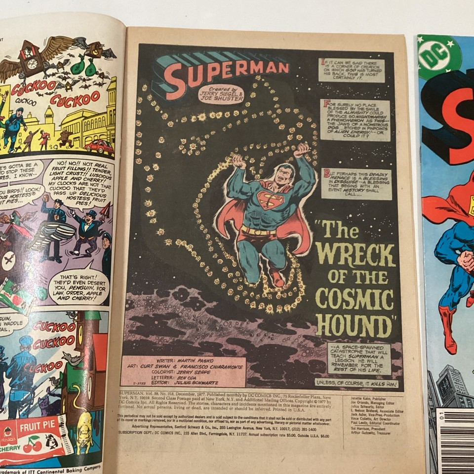 1977 LOT OF 2 SUPERMAN #318 & #319 HIGH GRADE SUPERHERO DC COMICS COMIC ...