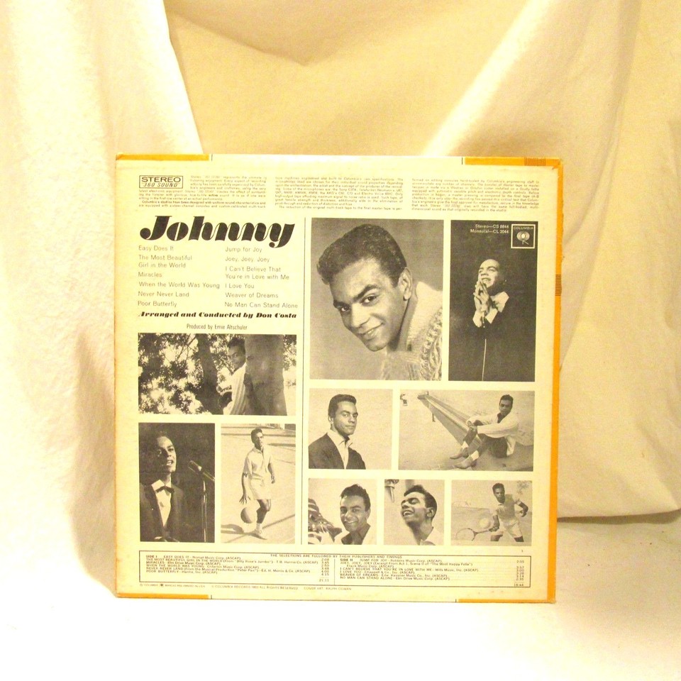 1963 Johnny Mathis Johnny Columbia lp 33 vinyl record CS8844 | eBay