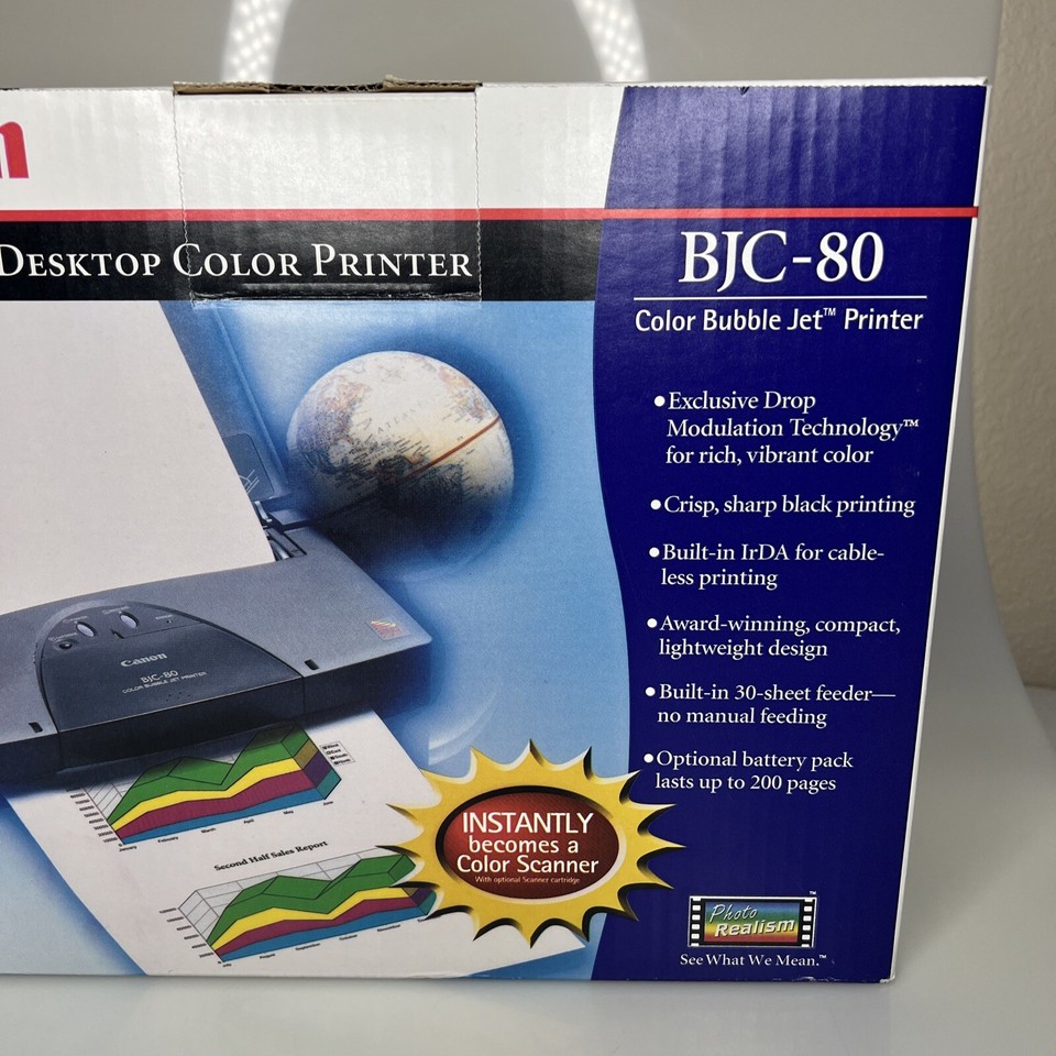Cannon BJC-80 Portable Color Bubble Jet Printer New Open Box | eBay