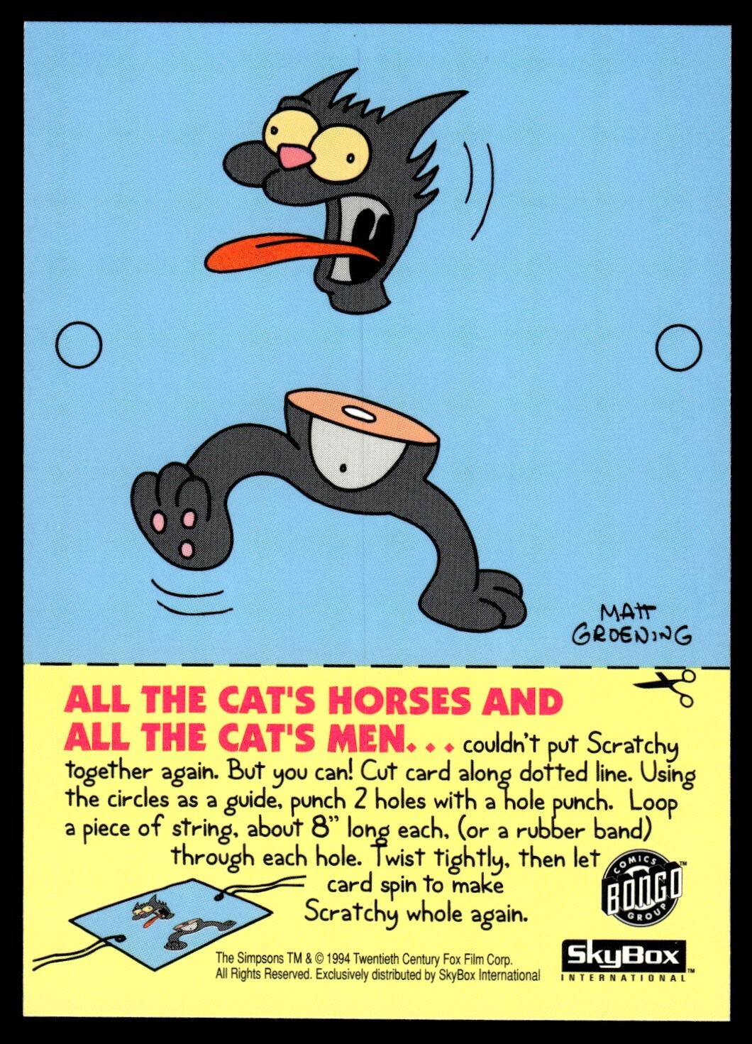 1994 Skybox The Simpsons Series 2 Itchy & Scratchy Card #I9 All the ...