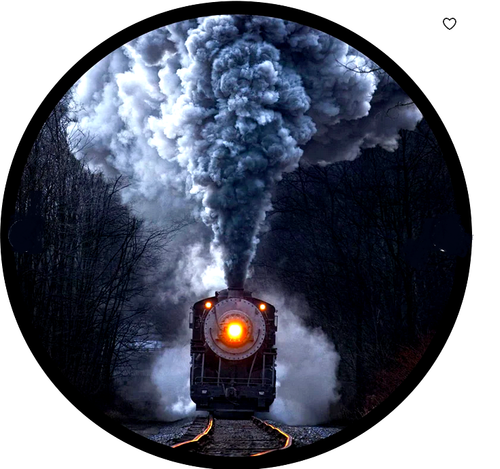 RARE RETRO STEAM TRAIN LOCOMOTION RAIL pendant 22" Sterling Silver 925 ...