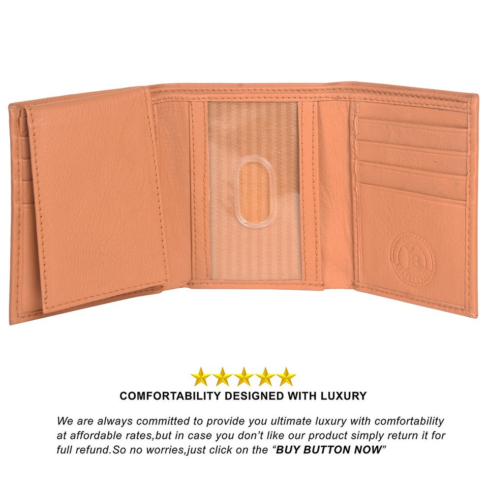 WALLET TRIFOLD PULL OUT FLAP ZIPPER ID POCKET NEW TAN GIFT IDEA FREE ...