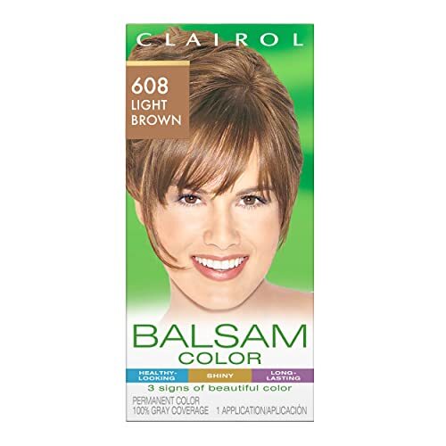 Clairol Balsam Permanent Hair Dye, 608 Light Brown Hair Color, Pack of ...