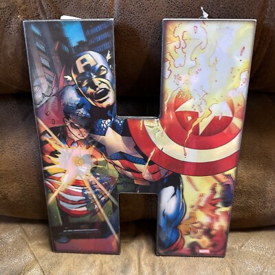 Marvel Avengers Captain America Hologram Comics Sign Initial H Monogram ...