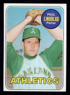 1969 Topps Baseball Card #449 Paul Lindblad Oakland Athletics EX-MT+ *a ...