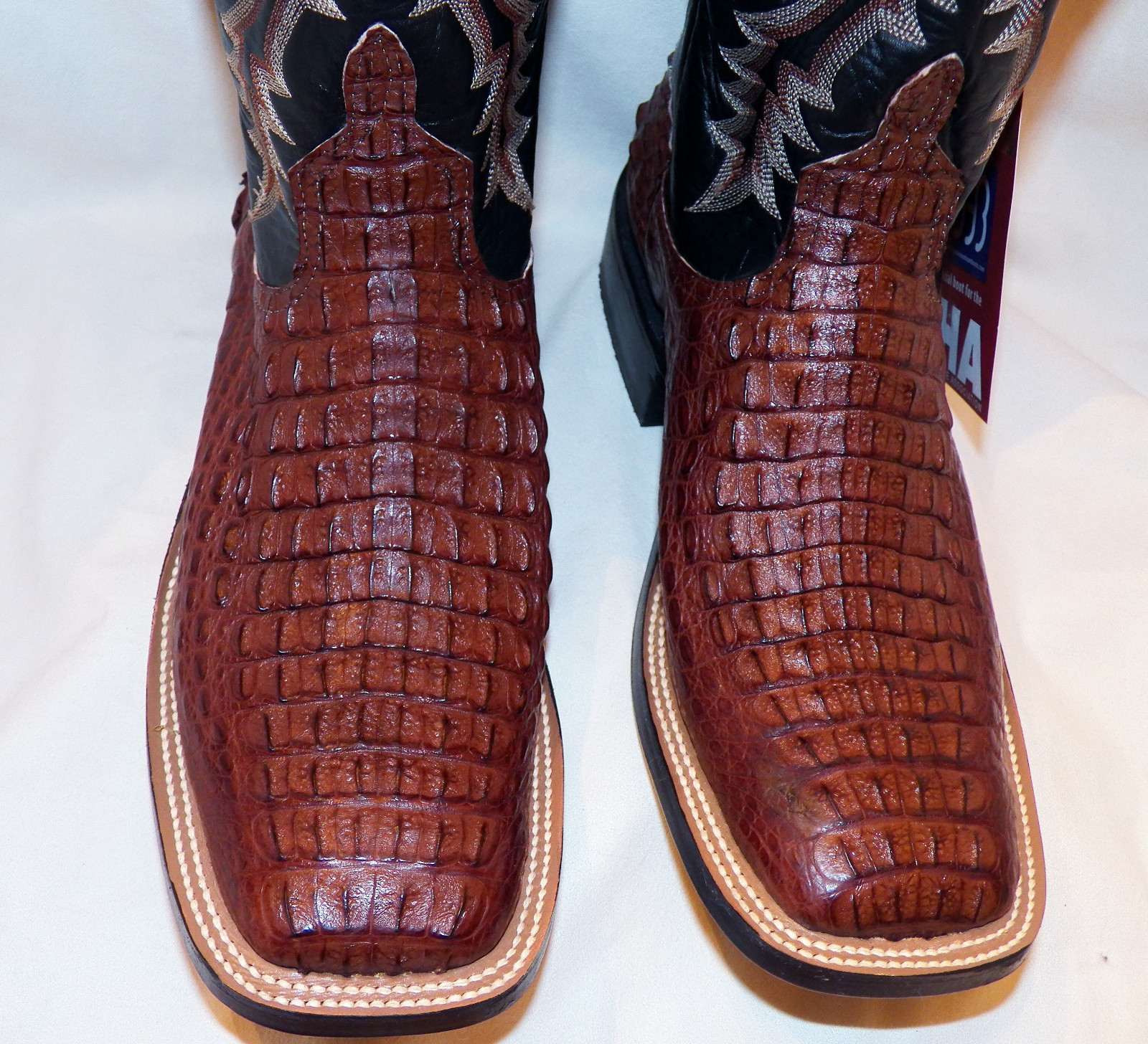 Anderson Bean Sportrust Caiman Crocodile Alligator Square Toe Cowboy ...