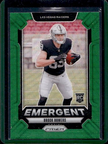 2024 Panini Prizm Brock Bowers Emergent RC Green Wave Rookie #8 Vegas ...