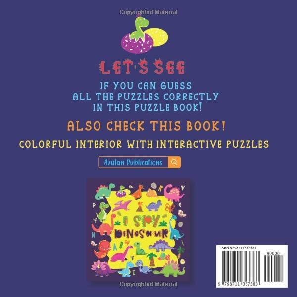 I Spy Dinosaur With My Little Eye: A Fun I Spy Book For Kids With ...