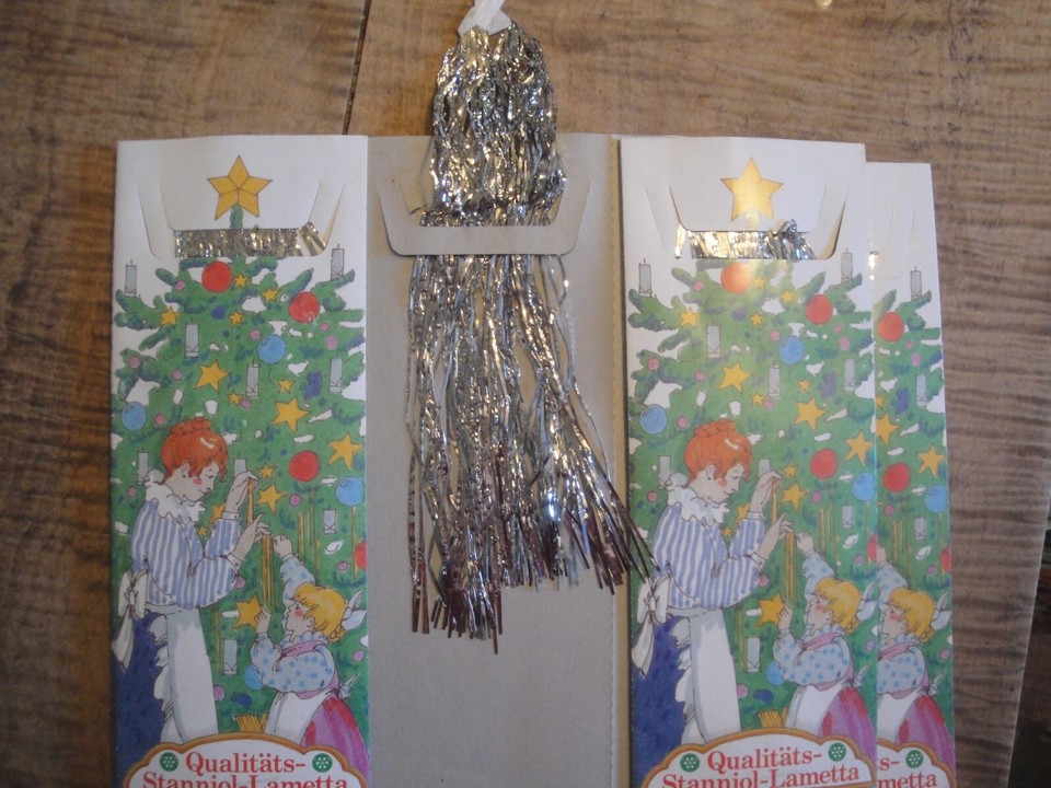 1 Vintage German Lead Silver Christmas Tree Tinsel Icicles Stanniol ...