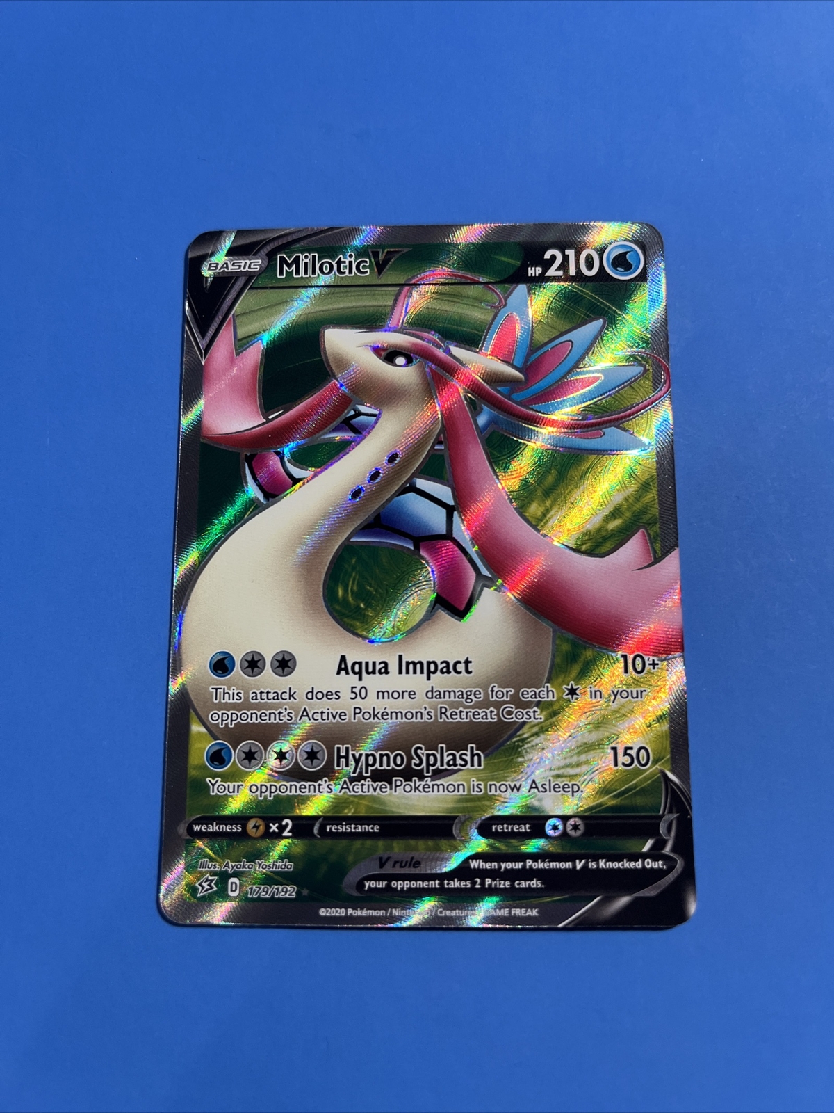 Pokémon TCG Milotic V Rebel Clash 179/192 Holo Full Art Ultra Rare ...